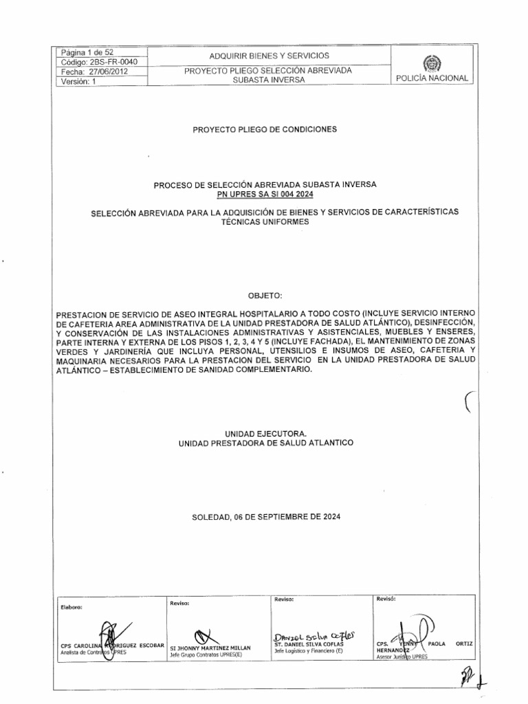 Proyecto Pliego Borrador | PDF