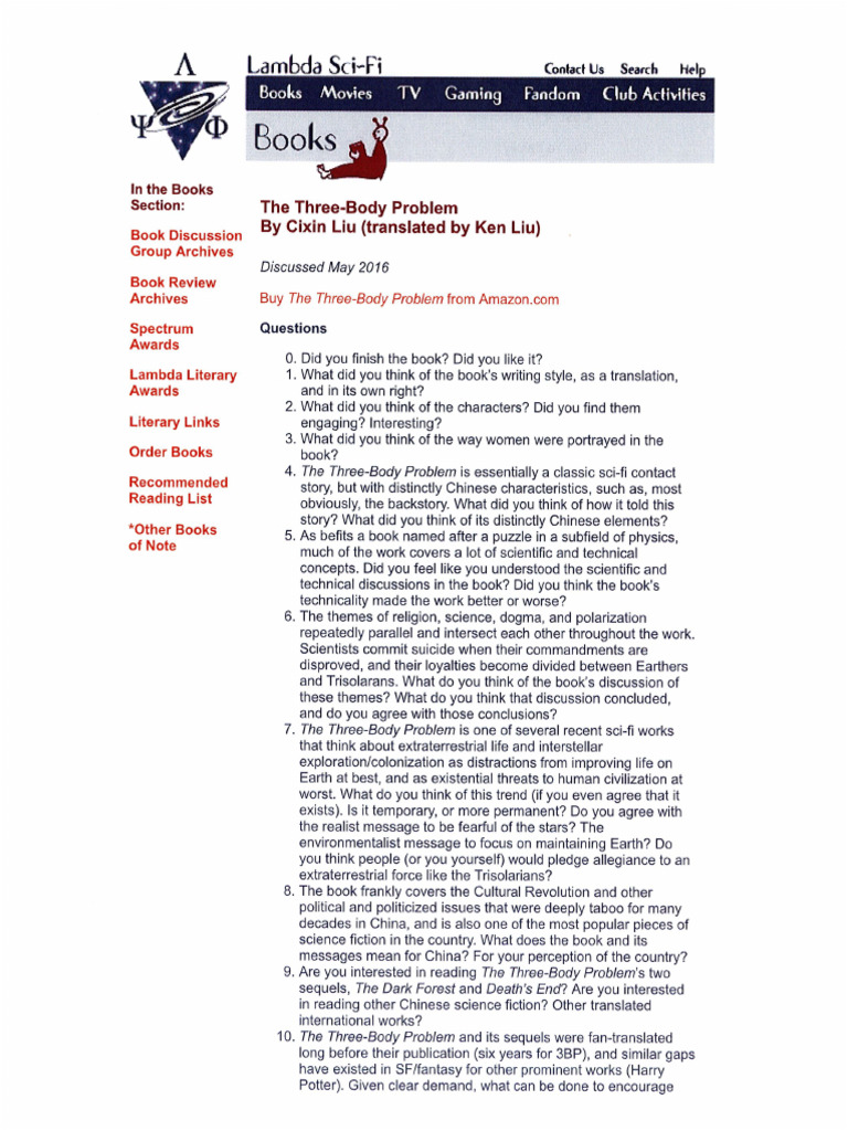 Three Body Problem | PDF