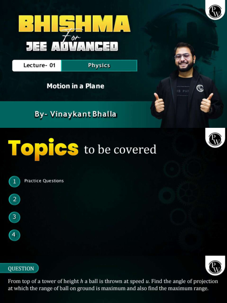 Motion in A Plane in 1 Shot Class Notes | PDF