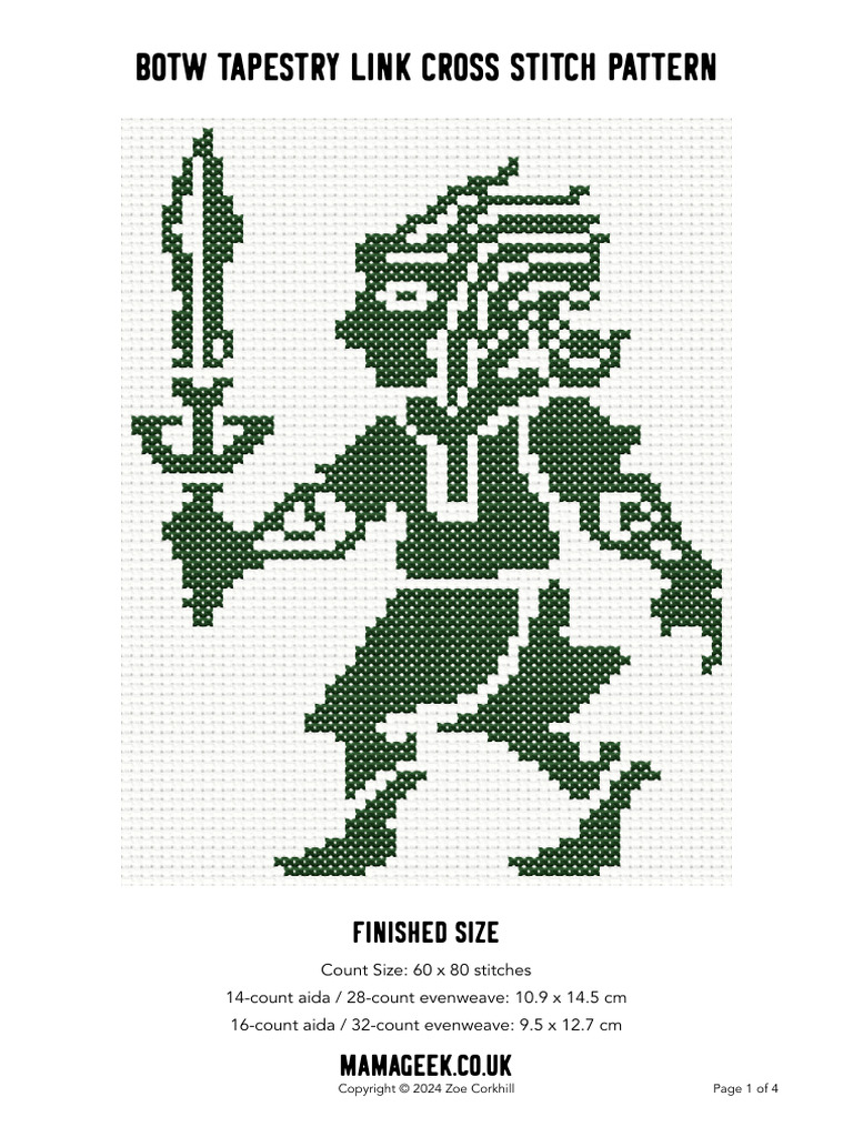 BOTW Tapestry Link Cross Stitch Pattern | PDF