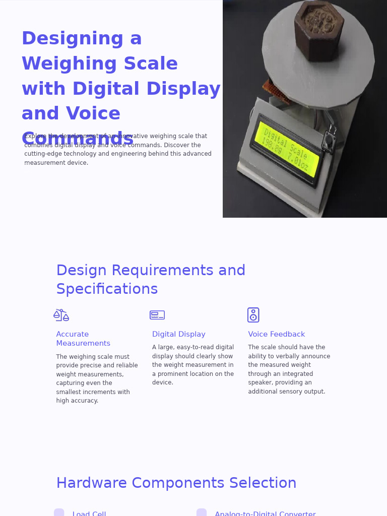 Introduction to the Weighing Scale Project | PDF