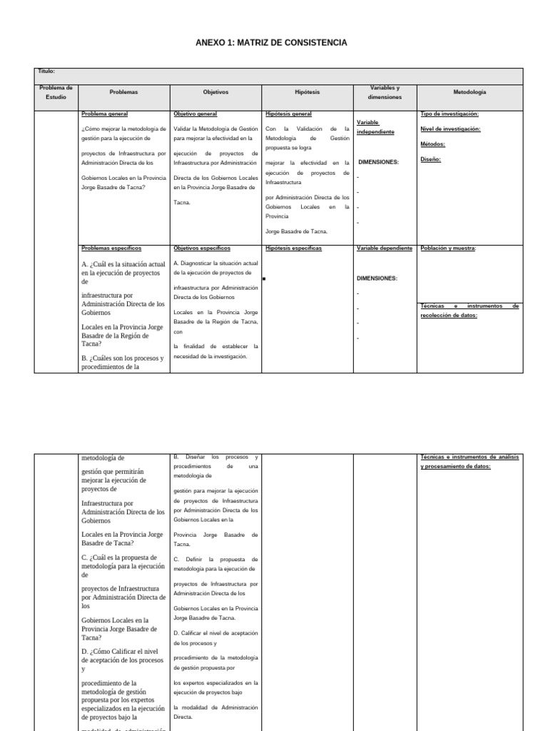 MATRIZ DE CONSISTENCIA Jhenn | PDF