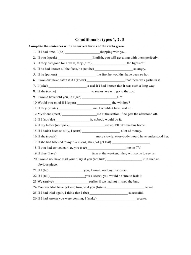 1st, 2nd & 3rd Conditionals | PDF