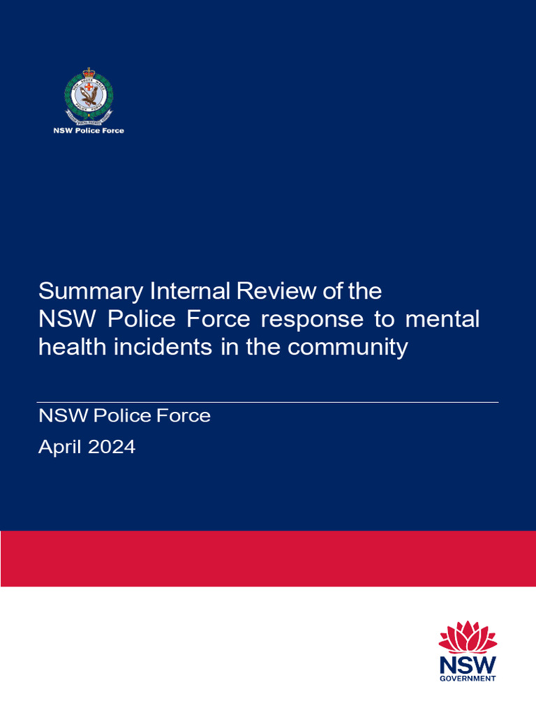 Review of The NSW Police Force Response To Mental Health Incidents in ...
