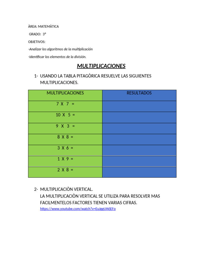 Ejercicios Matematica 3 Grado | PDF