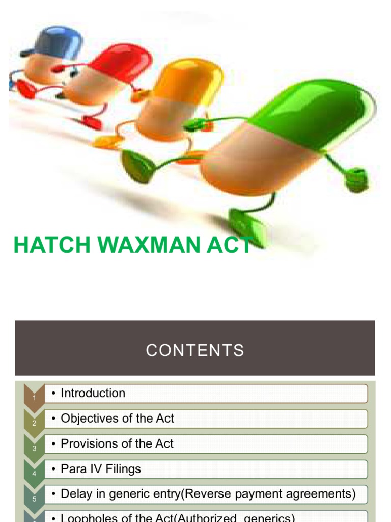 Hatch Waxman Act | PDF