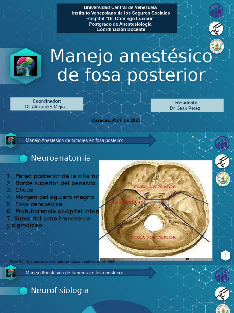 Manejo Anestesico de Tumores de Fosa Posterior | PDF