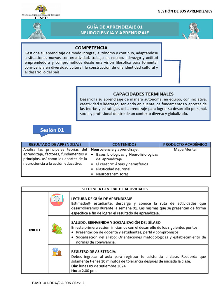 Guía de Aprendizaje 01 Gestión 2024 II Comunicación | PDF
