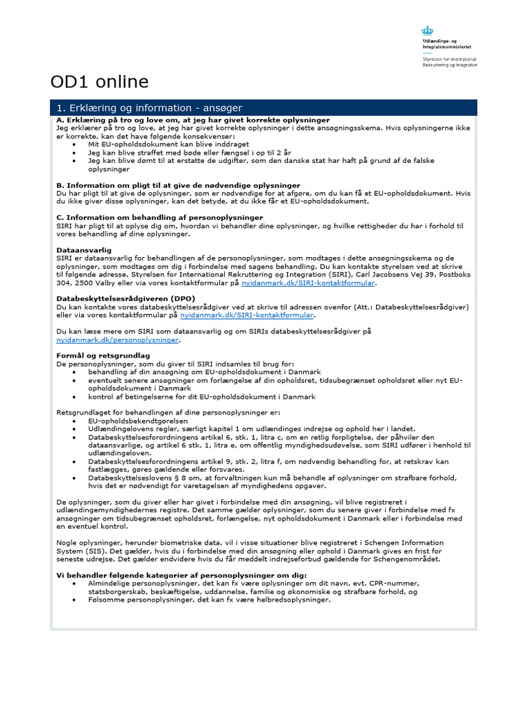 Dansk tro og love erklaering OD1 Online | PDF