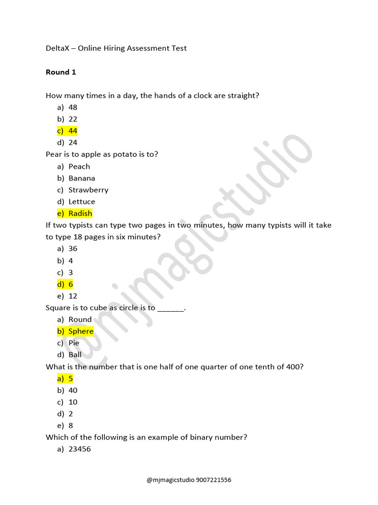 DeltaX Questions With Answers For D | PDF