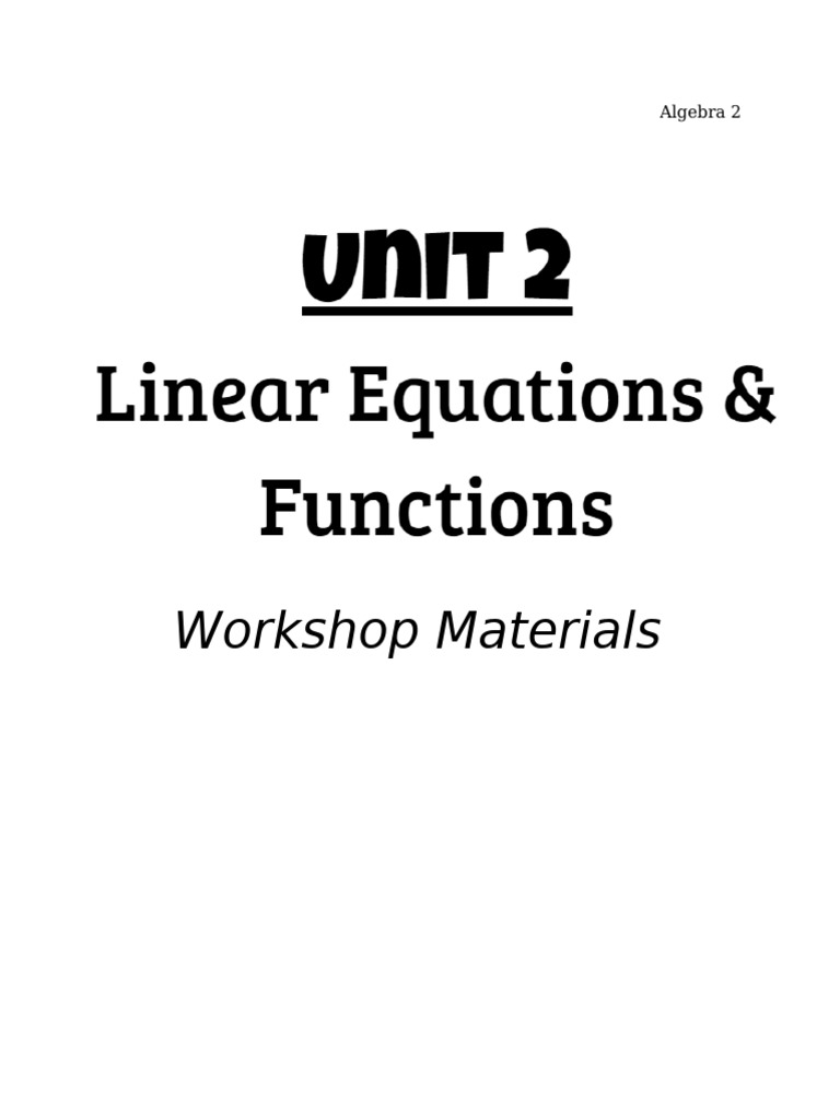 A2 - Unit 2 WS | PDF | Function (Mathematics) | Teaching Methods ...
