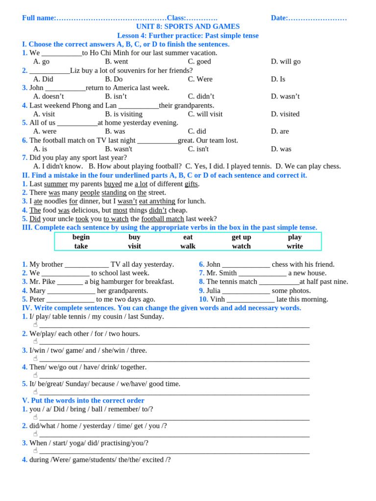 E6u8l4 Further Practice | PDF