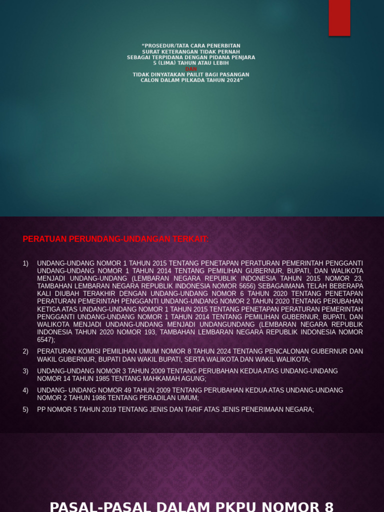 Pengadilan Tinggi MATERI Untuk KPU | PDF