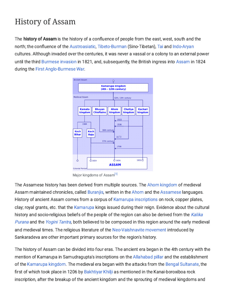 History of Assam - Wikipedia | PDF
