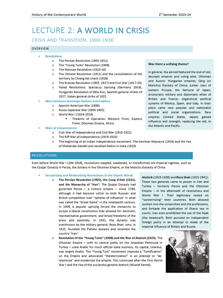 Lecture 2. A World in Crisis | PDF