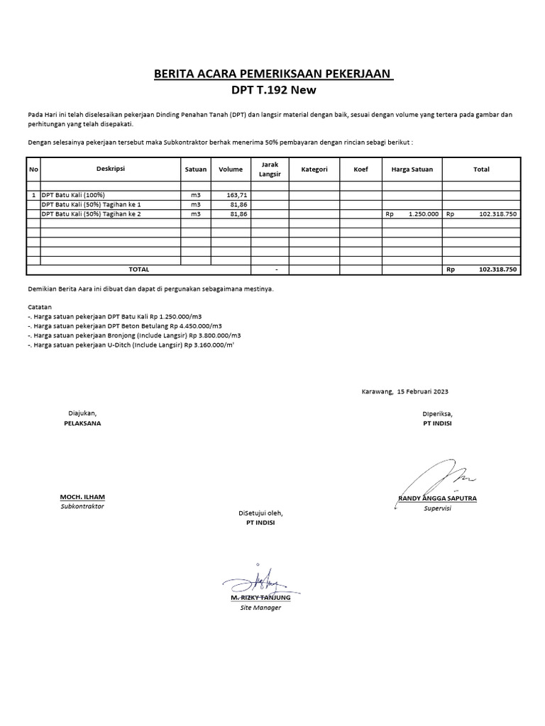 BA T.192 - DPT Batu Kali (50%) 2 | PDF
