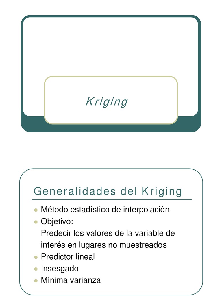Métodos de Kriging en Geoestadística | PDF | Diferencia | Análisis