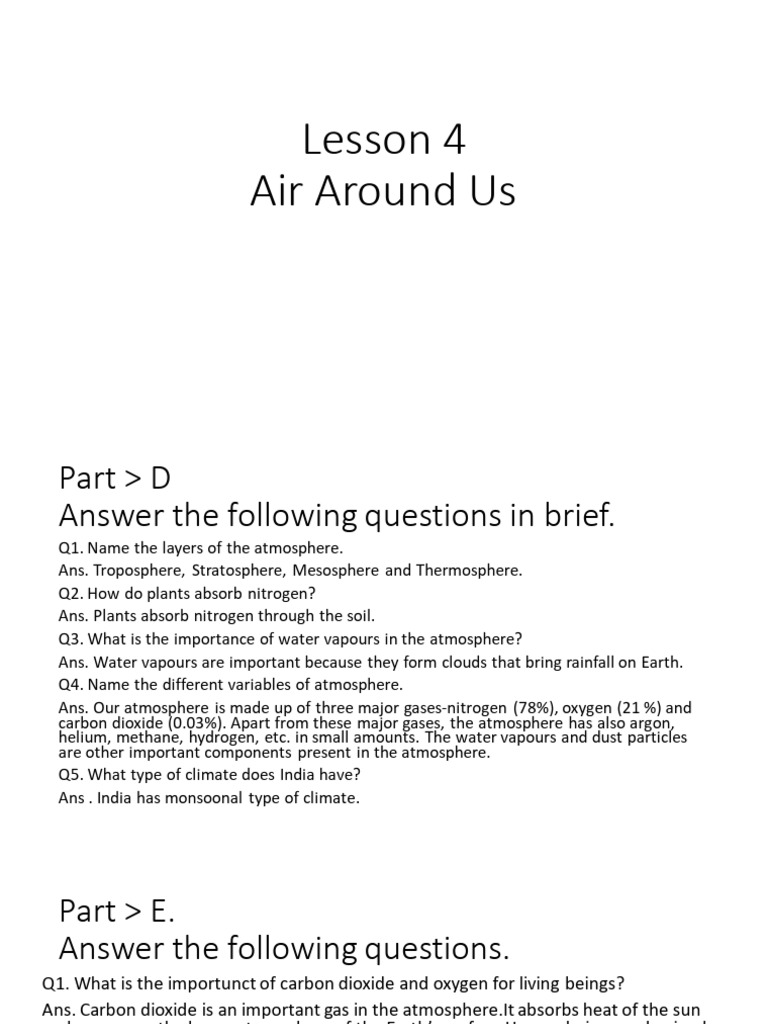 Lesson 4 Air Around Us | PDF
