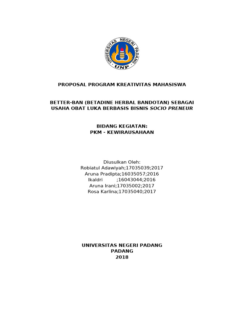 PROPOSAL PKM 2019 Fix 3.1.4 | PDF