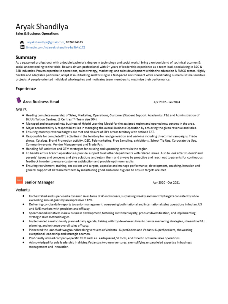 Aryak Category Manager IIM Jobs | PDF