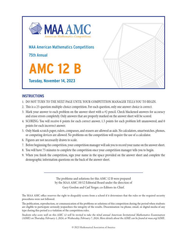 New 2023 - Amc12 B | PDF