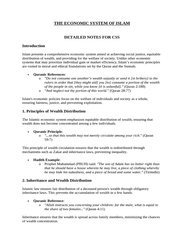 The Economic System of Islam | PDF