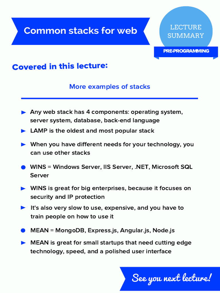 37 - CHEAT-SHEET-Common-stacks-for-web | PDF