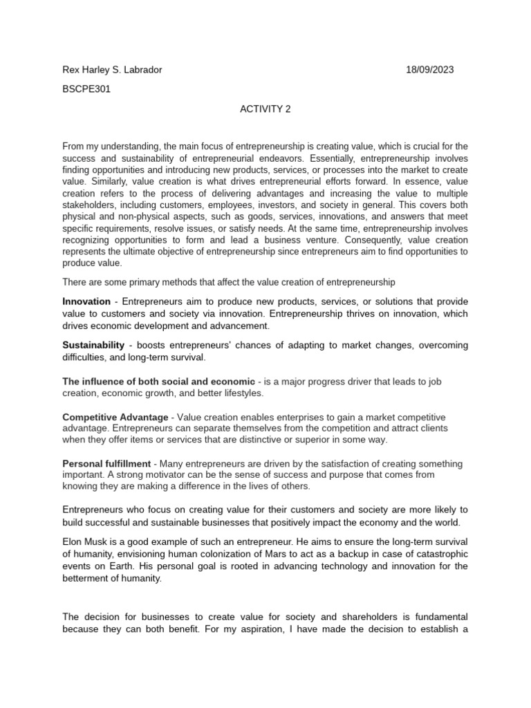 02 Activity2 (Entrepreneurship) | PDF