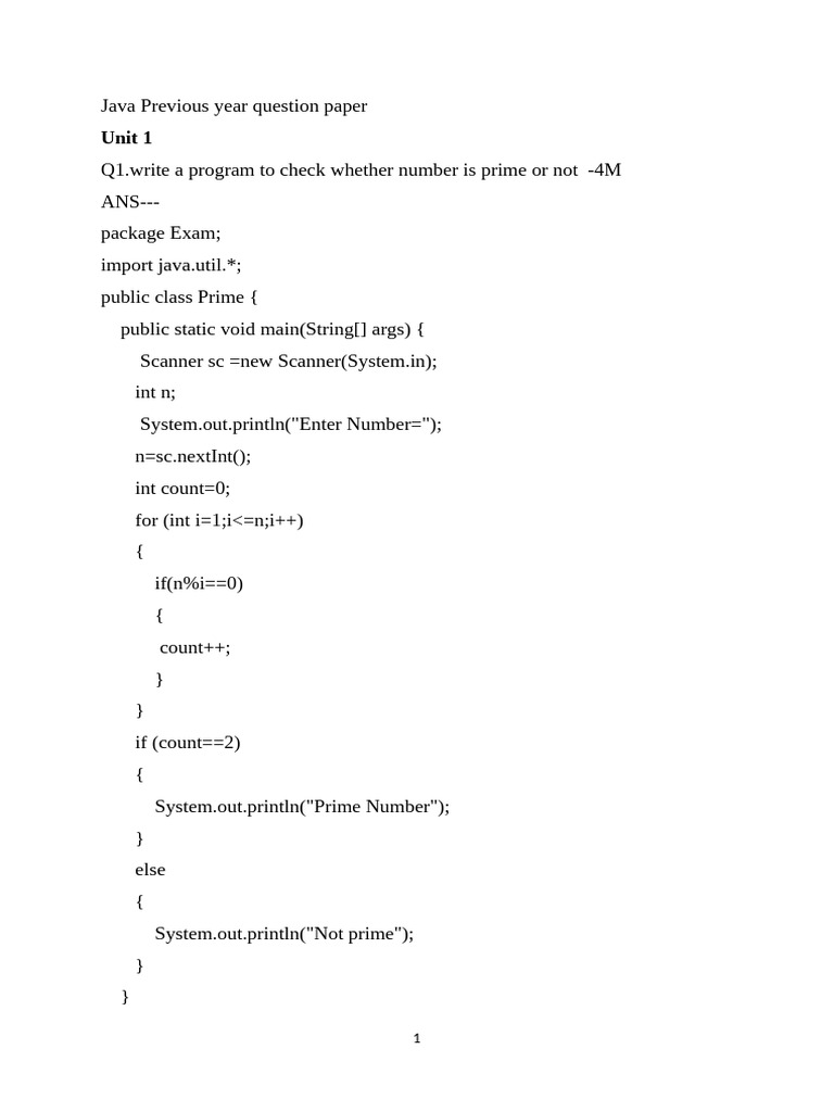 Java Previous Programming Question Answer.... Vikram | PDF