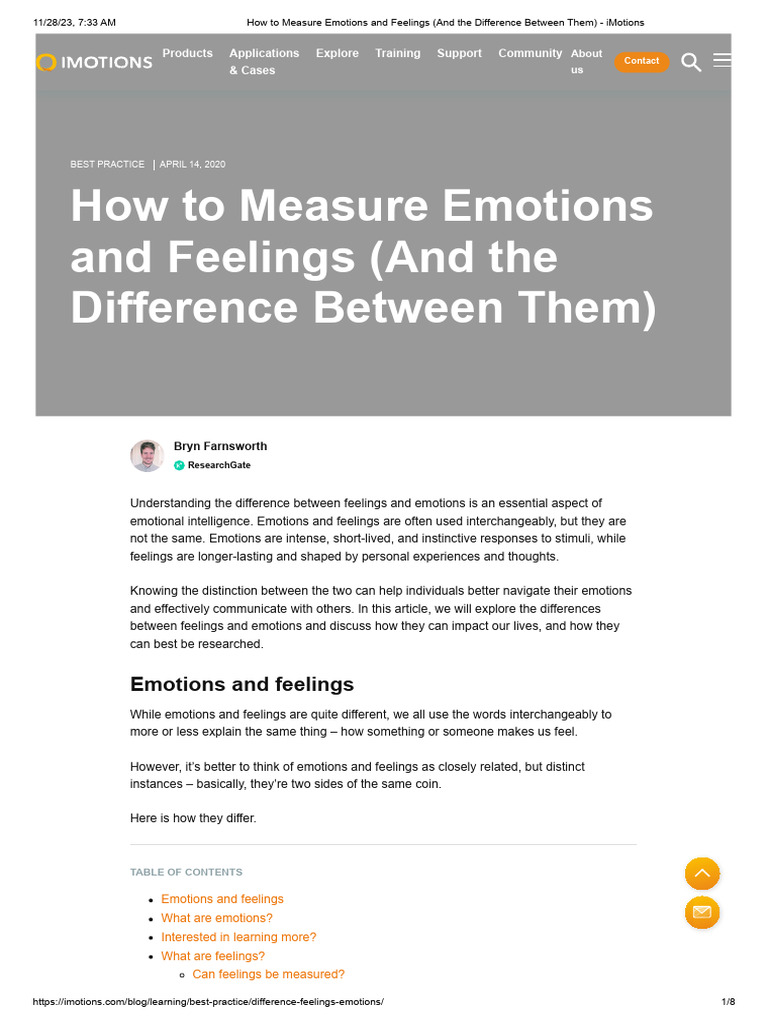 How To Measure Emotions and Feelings (And The Difference Between Them ...