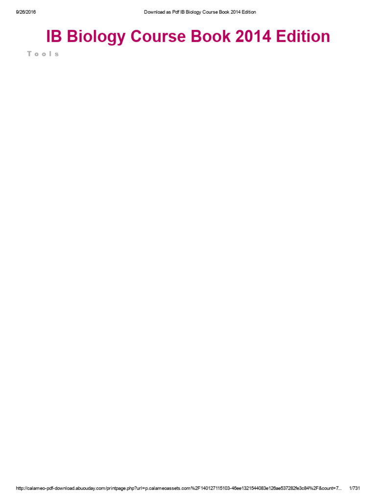 IB Biology SL Textbook | PDF