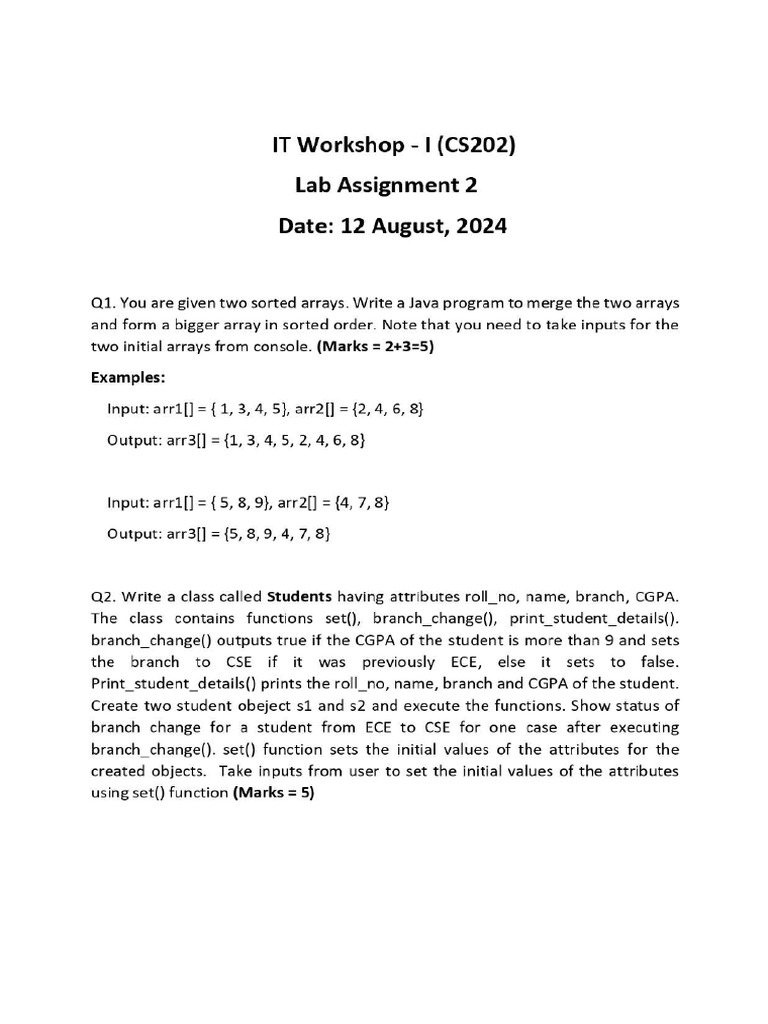 CS202 Assignment 1 (G23 & G24) | PDF