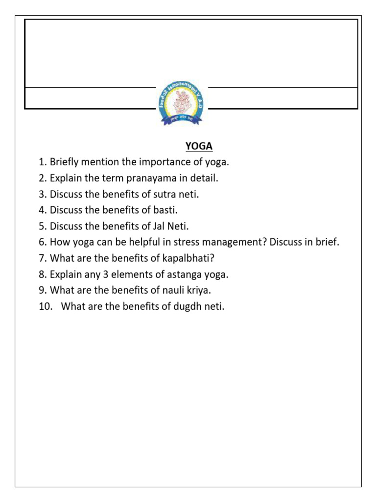 Yoga Assignment | PDF