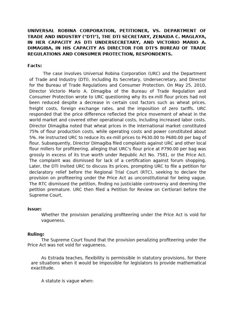 2 Universal Robina vs. DTI | PDF