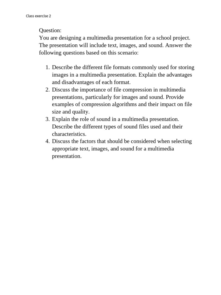 Class Exercise 2 | PDF