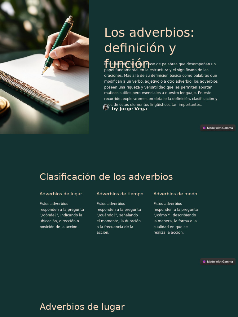 Los Adverbios Definicion y Funcion | PDF