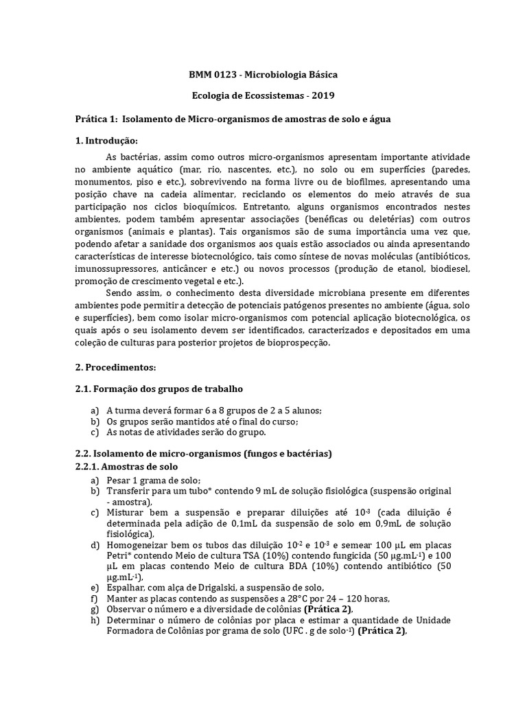 BMM 0123 - Práticas 1 A 4 | PDF