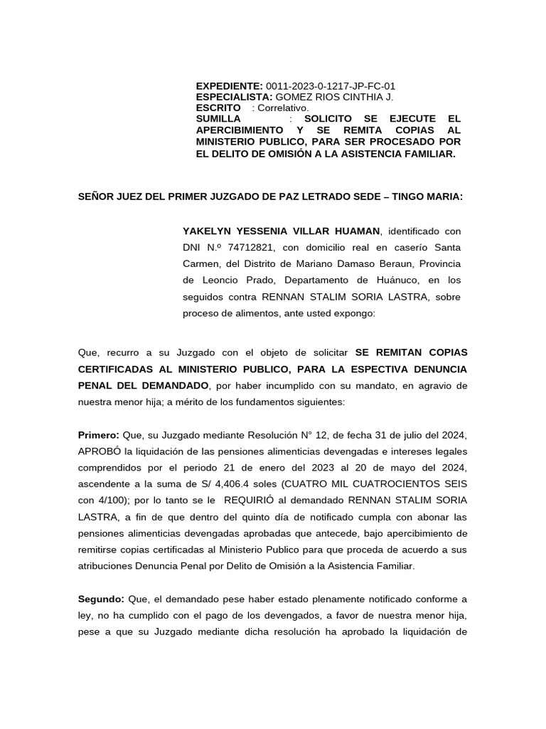 SOLICITUD DE Remitir Copias A La Fiscalia | PDF