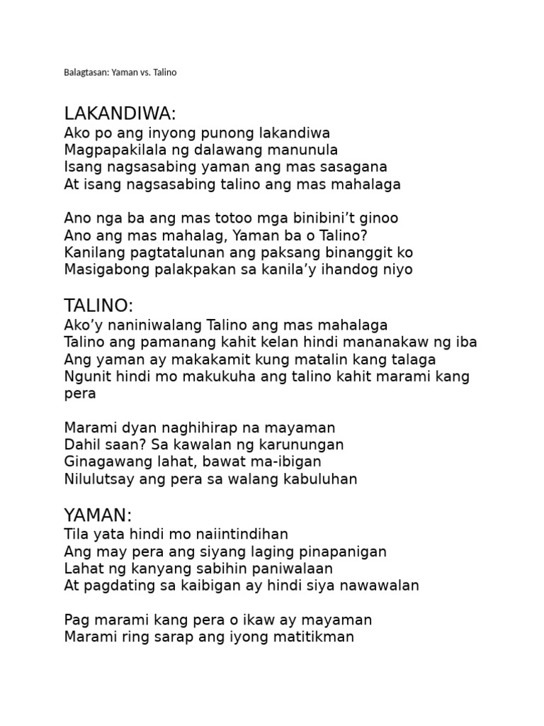 Balagtasan | PDF
