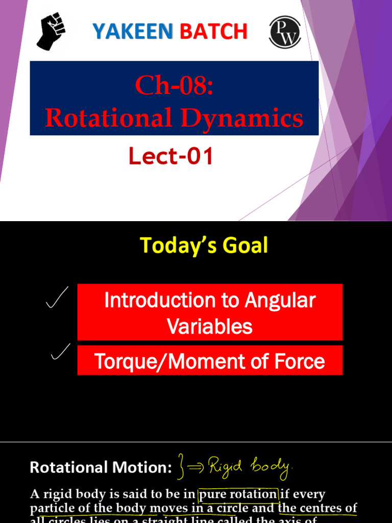 Physics: Rotational Dynamics | PDF | Rotation Around A Fixed Axis | Torque