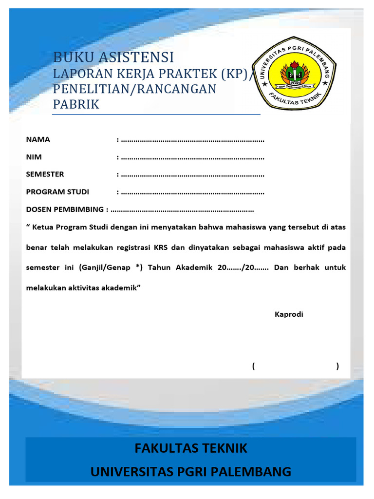Buku Bim KP Penelitian R Pabrik 1 | PDF