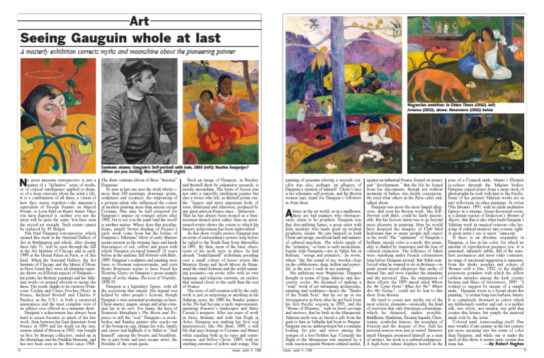 Robert Hughes On Gauguin 1988 | PDF | Paul Gauguin | Paintings