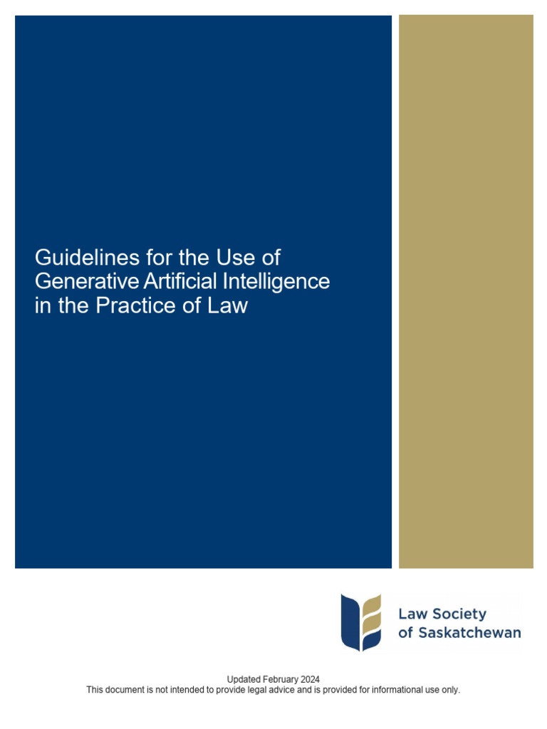 Law-Society-of-Saskatchewan-Generative-Artificial-Intelligence-Guidelines | PDF