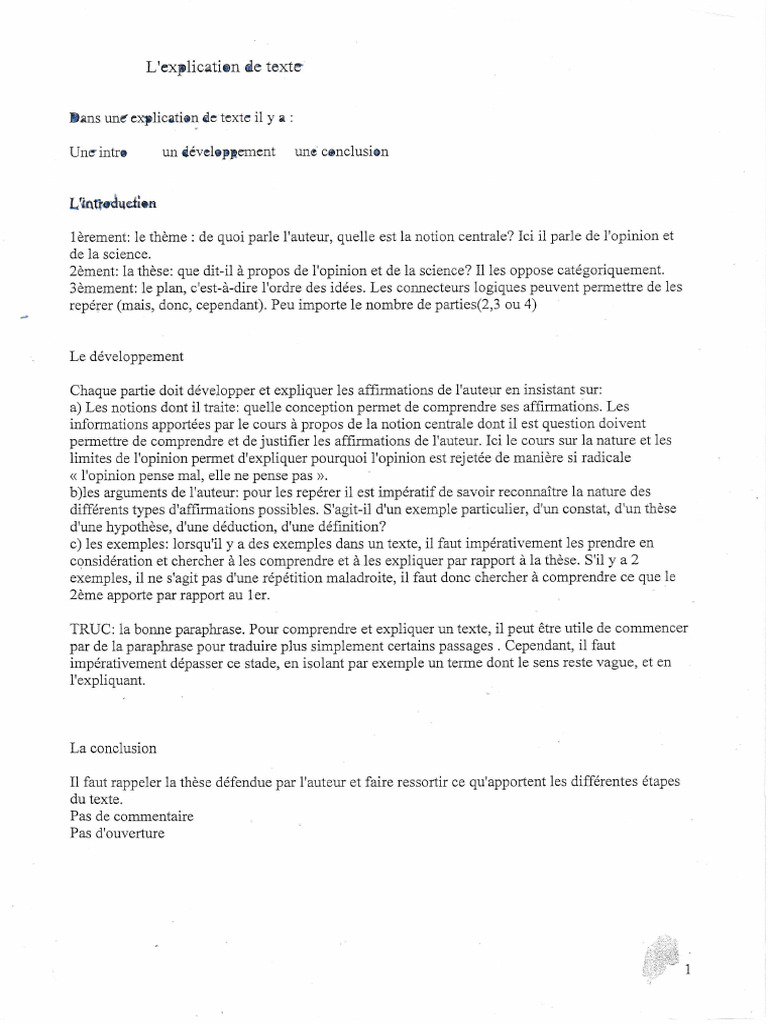Explication de Texte Méthode - 20240906 - 0002 | PDF