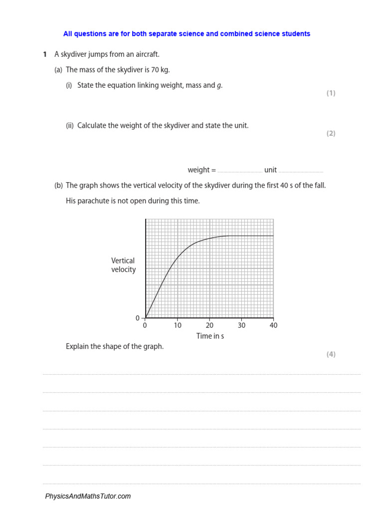 downloadPhysicsGCSETopic QsEdexcel IGCSE1 Forces and MotionSet ...