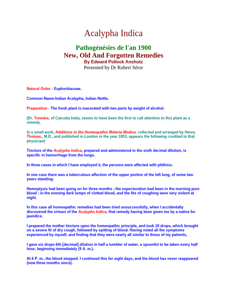 Acalypha Indica | PDF