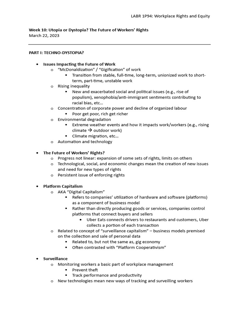 LABR 1P94 D3 S1 2023 03 22 Lecture | PDF