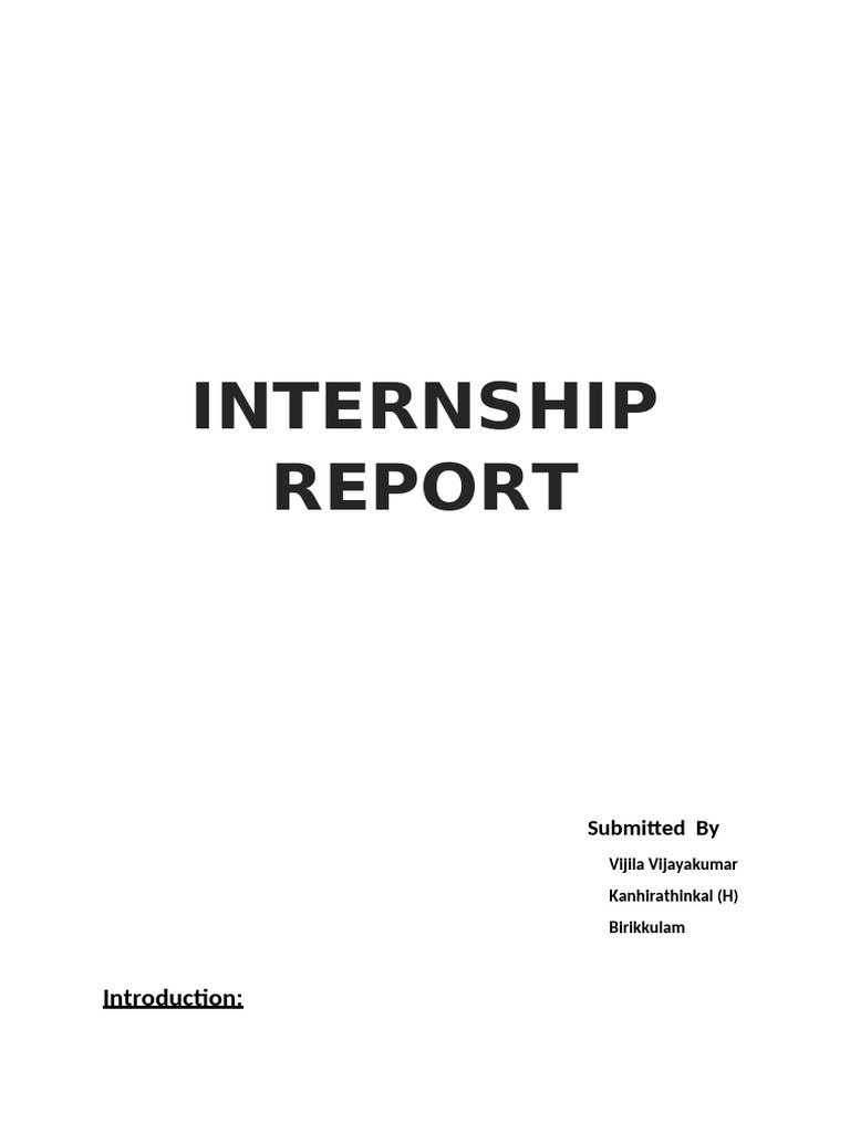 Intenship Report | PDF