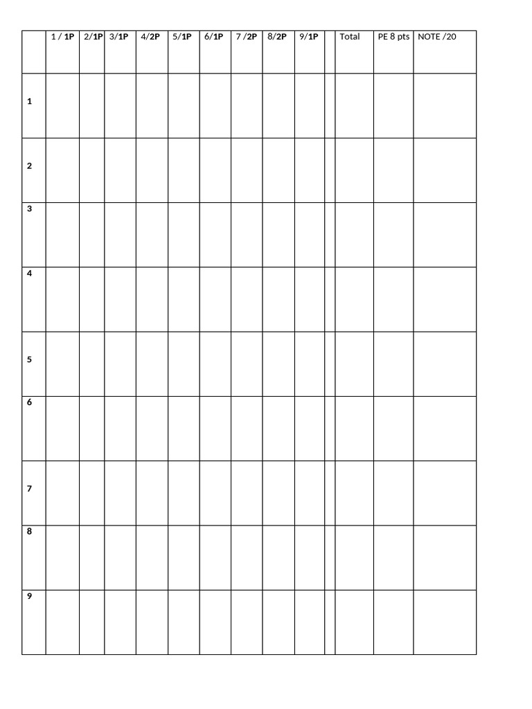 Grille Correction BEM 2024 | PDF