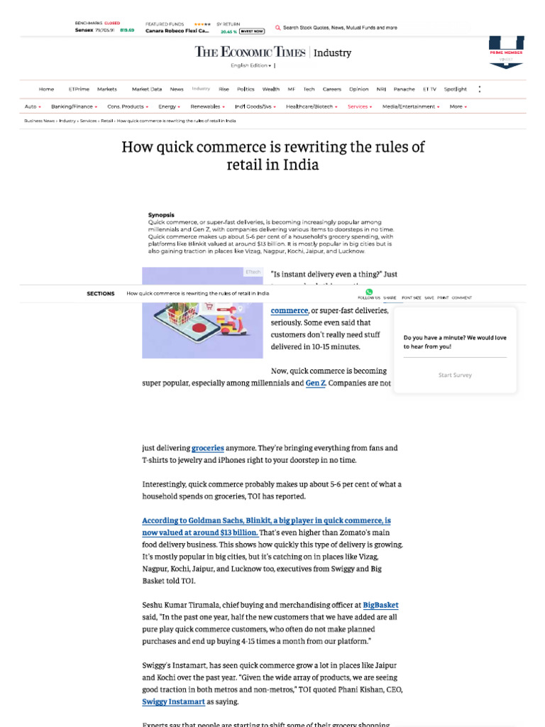 QCommerce in Different Cities | PDF